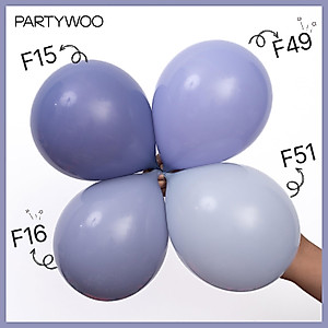 PartyWoo Retro Dusty Blue Balloons, 100 pcs Grayish Blue Balloons Different Sizes Pack of 18 Inch 12 Inch 10 Inch 5 Inch Balloons for Party Decorations, Birthday Decorations, Wedding Decorations