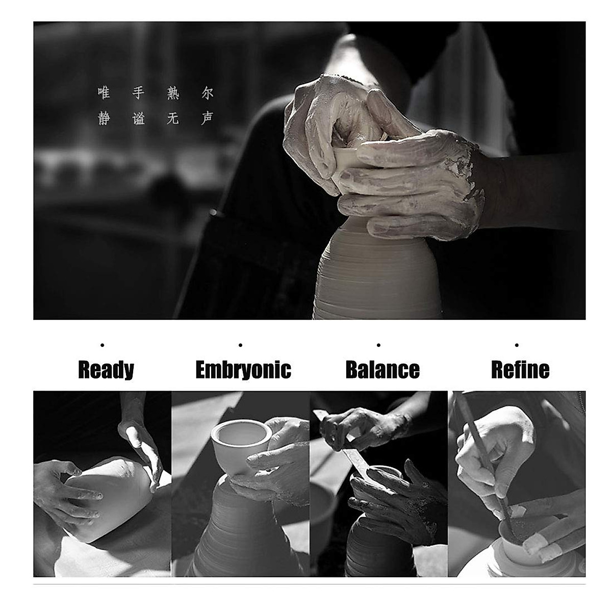 Teacups set,QMFIVE,Chinese Traditional Teaware Blue and White Porcelain Gaiwan Kungfu Tea bowl with Lid and Saucer - 6oz/180ml,Seclusion