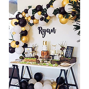 Ponamfo Black Balloons Garland Kit - 154 Pcs 5/10/12/18 Inch Latex Balloon Arch Kit as Birthday Party Balloons Gender Reveal Balloons Baby Shower Balloons Wedding Anniversary Bridal Shower Party