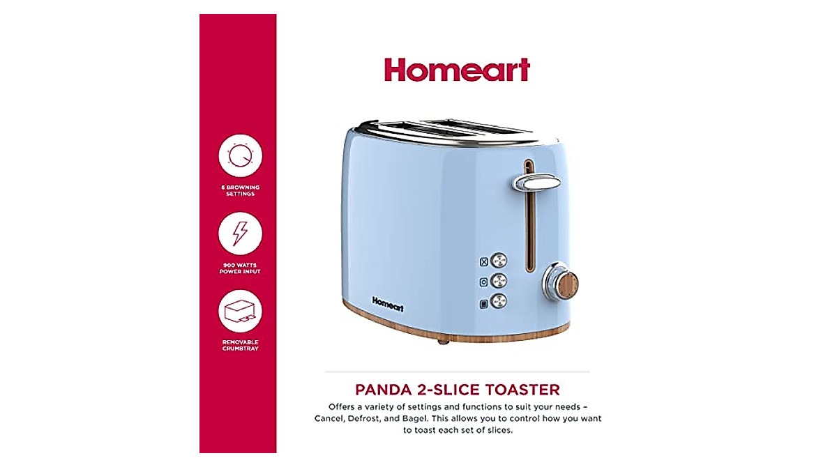 Homeart Panda Kettle & Toaster Combo in Powder Blue