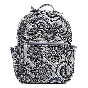 Vera Bradley Women's Cotton Small Backpack, Tranquil Medallion - Recycled Cotton, One Size