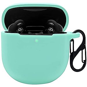 Case for Bose QuietComfort Earbuds II 2022, Soft Silicone Skin Shockproof Protective Cover for New Bose QuietComfort Earbuds II Case with Carabiner (Mint Green)