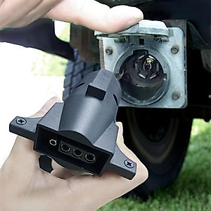 Nilight 7-Way to 4-Way Flat Blade Trailer Adapter Waterproof Rugged Nylon Housing 7-pin to 4-pin Trailer Wiring Adapter