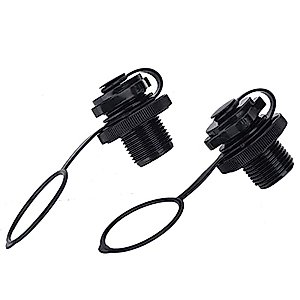 2Pcs Inflatable Boat Valve, Inflatable Boat Spiral Air Plug, Air Mattress Kayak Raft Plug Replacement Screw Air Valve Boston Valve for Rubber Dinghy Pool Airbeds