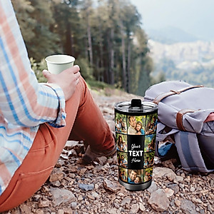 KrazeKK Personalized Travel Tumbler for Dad Gifts, Custom 20oz Insulated Stainless Steel Travel Tumbler with Lids, Father Coffee Mugs, Customized Gift for Men, Dad,Father, Husband(Dad 1)