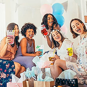 Ozera 50 Pcs Drink Pouches for Adults, Reusable Drink Pouches with Straws Funnel, Funny Text Juice Pouches for Adults Teen, Novelty Hand-held Plastic Smoothie Pouches for Drinks(5 Styles)