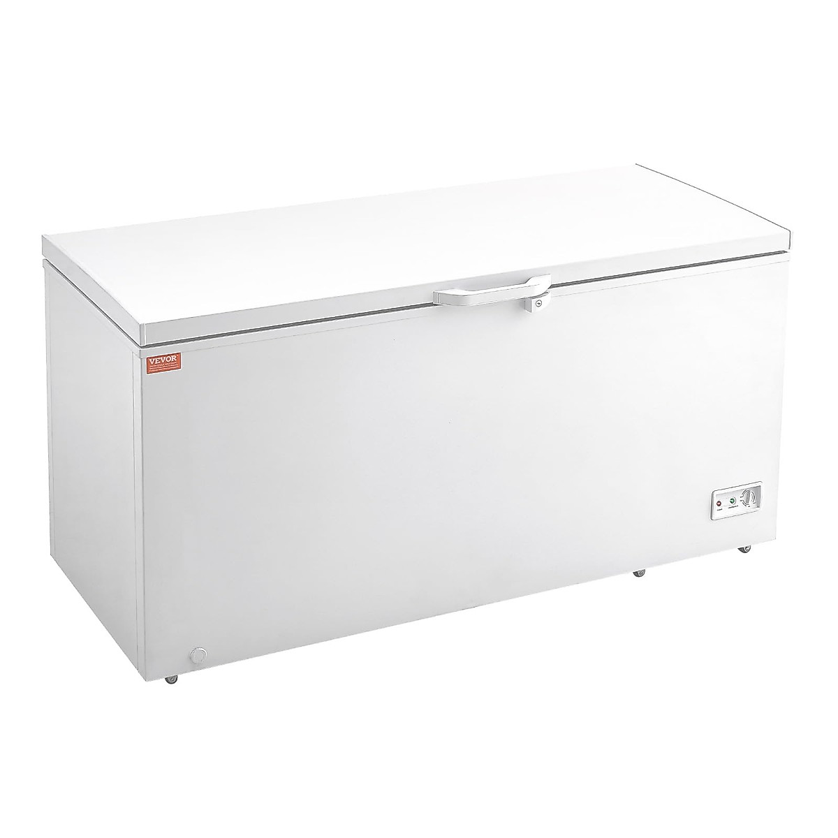 VEVOR Chest Freezer, 17.2 Cu.ft / 488 L Large Deep Freezer & 4 Removable Baskets, Freestanding Top Open Door Commercial Chest Freezers with Locking Lid, 7-Level Adjustable Temp, LED Lighting, 6 Wheels