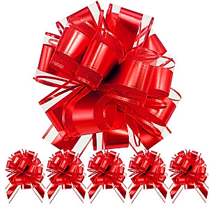 sxvblly 6 PCS Large Pull Bows 6 Inch Red Bows for Gift Wrapping Wedding Basket Decorated Car Bow Birthday Party Christmas Gift as Well as Valentine's Day Gift Decorations