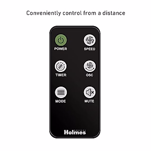 HOLMES 42" SmartConnect WI-FI Digital Tower Fan, ClearRead Display, Alexa Voice Control, 90° Oscillation, 5 Speeds, 4 Modes, 8-Hour Timer, Home, Bedroom or Office, Remote Control, Matte Black