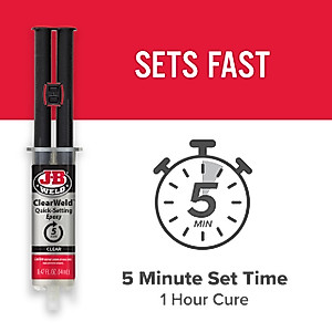 J-B Weld ClearWeld 5 Minute Epoxy, Clear, 14ml w/Static Mixer, (50114H)