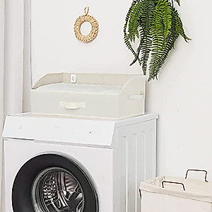 GRANNY SAYS Shelf Storage Baskets, Cloth Bin Organizer and Storage Bins, Trapezoid Storage Boxes Decorative, Clothing Bins for Changing Table Closet Shelves, Pearl White, 3-Pack