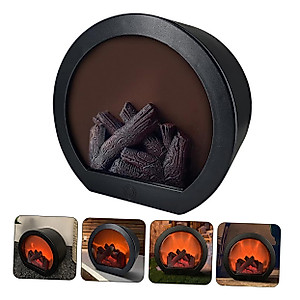 Uonlytech Simulated Fireplace Wind Lamp LED Nightlight Faux Fireplace LED Decor Living Room Light Tabletop Lamp LED Flame Lamp Simulated Fireplace Light LED Plastic Desk Lamp Desktop Lamp