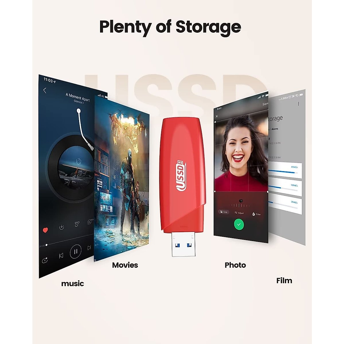 ORICO 405 MB/s Flash Drive 128GB, Memory Stick USB3.2 Reading Thumb Drive with Keychain USB Flash Drive Metal USB Drive Data Storage Compatible with Computer/Laptop（UFSD）