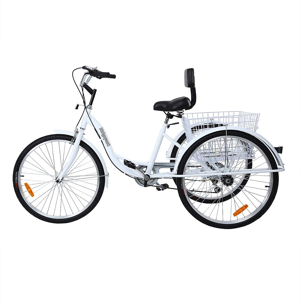 Iglobalbuy 26 Inch Adult Tricycles Series 7 Speed 3 Wheel Bikes for Adult Tricycle Trike Cruise Bike Large Size Basket for Recreation, Shopping,Exercise Men's Women's Bike