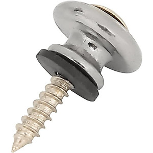 Tbest 10Pcs Mushrooms Head Guitar Strap Buttons Strap Locks Metal End Pin with Screw for Ukulele Electric Bass Silver, Black, Gold(Silver)