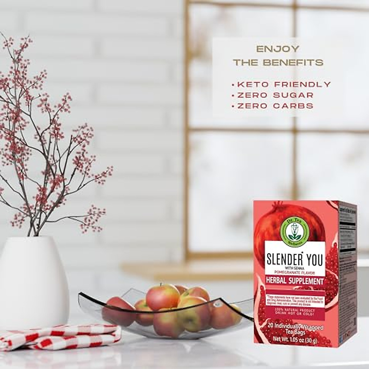 Dr. Tea Slender You Tea with Senna - Pomegranate Flavor - 20 Tea Bags