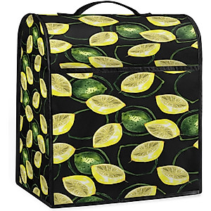 Lemon Slice Appealing Mixer Cover Dustproof Stand Mixer Covers Compatible with 6/7/8 Quart Kitchen Mixer, 4 Pockets for Mixer Accessories