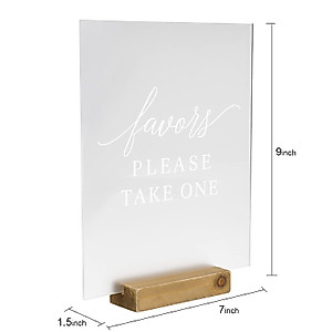 Hanna Roberts Set of 3 Wedding Reception, Ceremony, Party, Table Decoration Signs with Holder | Favors Please Take One | Please Sign Our Guestbook | Cards and Gifts (Frosted, Light Brown)