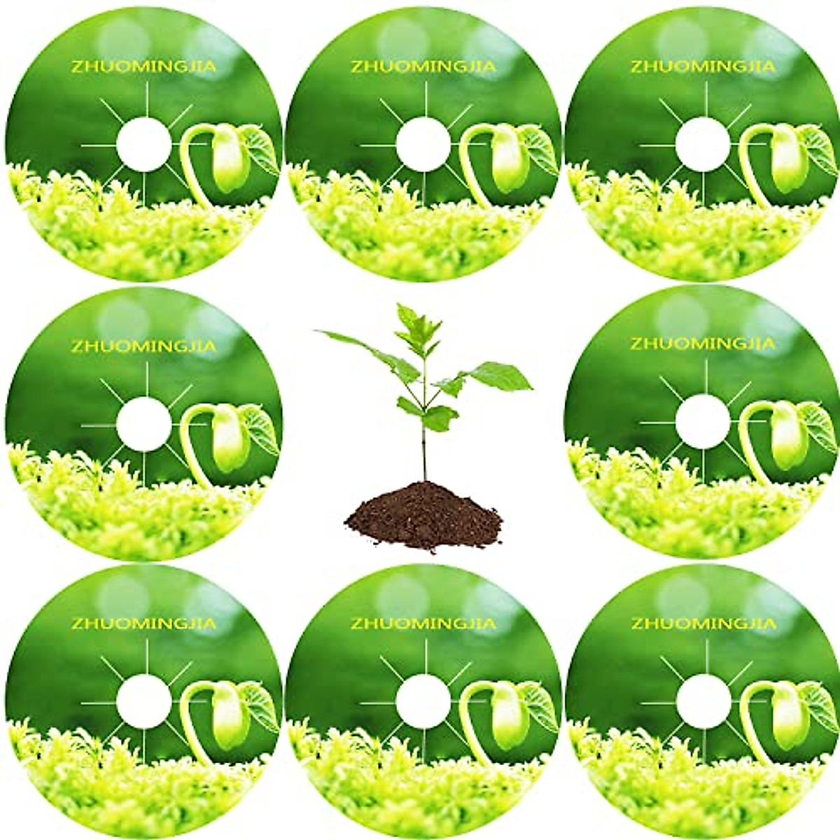 ZHUOMINGJIA 240 Pcs Seed Pot Labels PVC Stickers for Mark Plants and Understand Plant Growth,The Minimum Size of The Hole is 9mm for Aerogarden Seed Pods Garden Plant Grow Basket Vegetables,Green