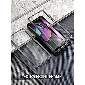 Poetic Guardian Case for Motorola Moto G 5G 6.5" (2022), [6FT Mil-Grade Drop Tested] Full-Body Hybrid Shockproof Bumper Cover with Built-in Screen Protector, Black/Clear