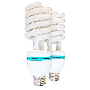 LimoStudio 2 Packs of Photography Fluorescent Full Spectrum Bulb, 105 Watt, 6500 Kelvin Daylight Neutral Tone, Energy Saving CFL Bulb, Photo Video Studio, LMS121