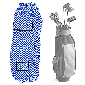 Golf Bag Cover Golf Bag Rain Cover Golf Travel Cover Bag Case for Golf Accessory(Blue White Stripe)