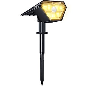 NFESOLAR 2-in-1 Solar Lights Outdoor Garden (1 Pack), 38 LEDs IP65 Waterproof Solar Motion Spotlights Outdoor Decorative for Patio, Yard, Garden, Garage, Pathway, Warm White