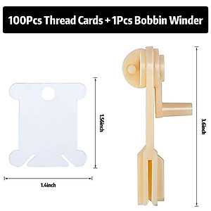 100 Pieces Plastic Cross Stitch Bobbins Plastic Embroidery Floss Bobbins and Embroidery Organizer Box for Cross Stitch Craft DIY Sewing Storage Compartments Jewelry Storage Box