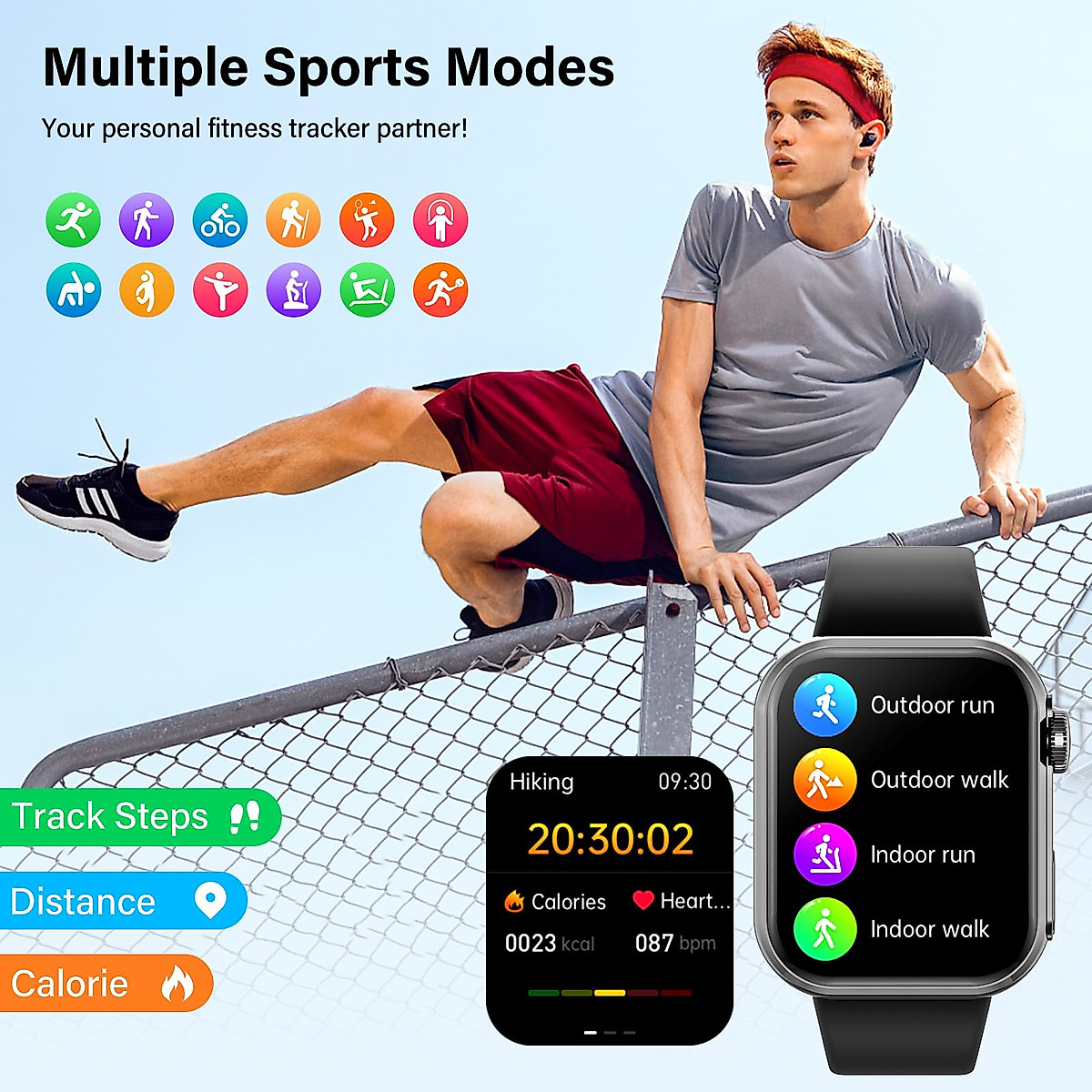 Smart Watch for Men Women(Answer/Make Call),1.95" Touch Screen Activity Tracker, IP68 Waterproof Fitness Watch with Heart Rate Sleep Pedometer Calorie Monitor, Smartwatch for Android and iOS Phones