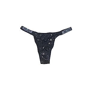 Victoria's Secret Very Sexy Rhinestones Bombshell Shine Strap Brazilian Panty Multi Color/Black Size Medium New