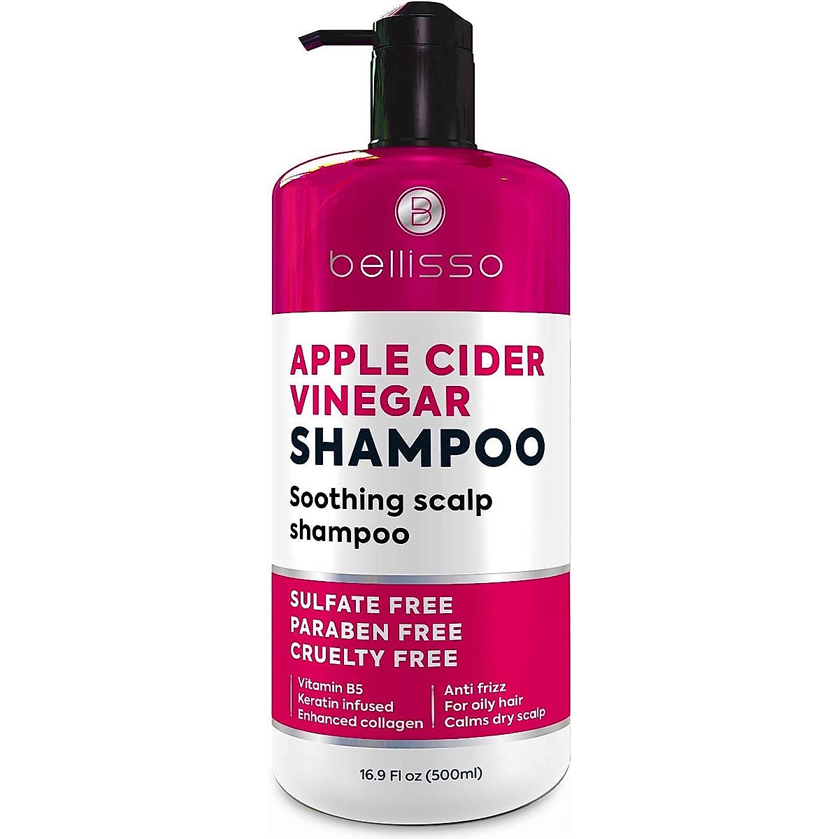 Apple Cider Vinegar Shampoo - Sulfate Paraben and Silicon Free Anti Dandruff Product for Women and Men - Deeply Moisturizing Formula - Dry Scalp Treatment for Oily Hair – Professional Grade Products