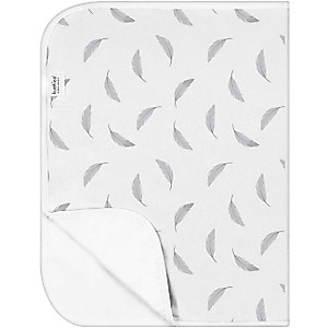 Kushies Deluxe Waterproof Changing Pad Liners - 20 x 30 inches Baby Changing Table Pad Covers - Baby Changing Pads in Grey Scribble - Diaper Changing Pad Cover Waterproof for Changing Station