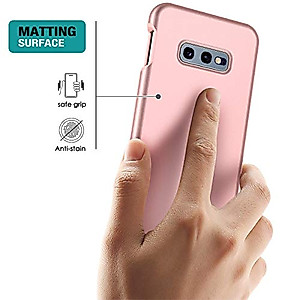 SURITCH Case for Samsung Galaxy S10e,【Built in Screen Protector】【Support Wireless Charging】 Rugged Back Cover Hybrid Bumper 360 Protective Case Matte Shockproof for S10e Case 5.8"(Rose Gold)