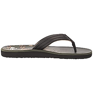 Quiksilver Men's Carver Print Sandal Flip-Flop, Green 1, 13