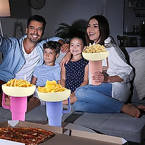 BABORUI Snack Tray for Stanley 30 oz Tumbler with Handle, Tumbler Snack Bowl Compatible with Stanley Cup 30 oz, Reusable Snack Ring for Stanley Cup Accessories(Silicone White)