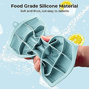 Ice Cube Trays 2 Pack, with Bear Ice Cube Mold and Removable Lid, Silicone Ice Cube Mold Easy-Release Flexible 15-cube Ice Trays and 24-cube Ice Trays for Whiskey, Cocktails