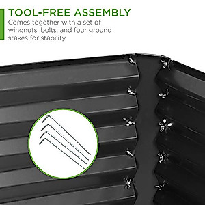 Best Choice Products 6x3x2ft Outdoor Metal Raised Garden Bed, Deep Root Box Planter for Vegetables, Flowers, Herbs, and Succulents w/ 269 Gallon Capacity - Gray