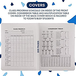 Emraw Marble Composition Notebook Wide Ruled Black and White Composition Books 100 Sheets (2 Pack)