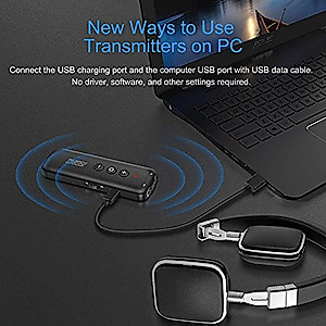 Bluetooth 5.0 Transmitter and Receiver, 3-in-1 Wireless Bluetooth Adapter,Bluetooth Audio Adapter with 3.5mm AUX Stereo Output for TV,PC,car, Headset,Headphone,Earbud Home Stereo System (black1)