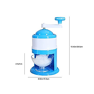 Portable Ice Crusher and Shaved Ice Machine, Manual Hand Crank Operated Fruit Smoothie Machine Mini Household Ice Shaver Small Ice Crusher Premium (A)