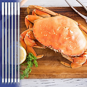 Yaomiao Stainless Steel Seafood Forks Set Silver 6.8 Inch Crab Forks Seafood Tools Crab Legs Utensils Seafood Picks for Eating Lobster Crab Leg Shrimp(40 Pcs)