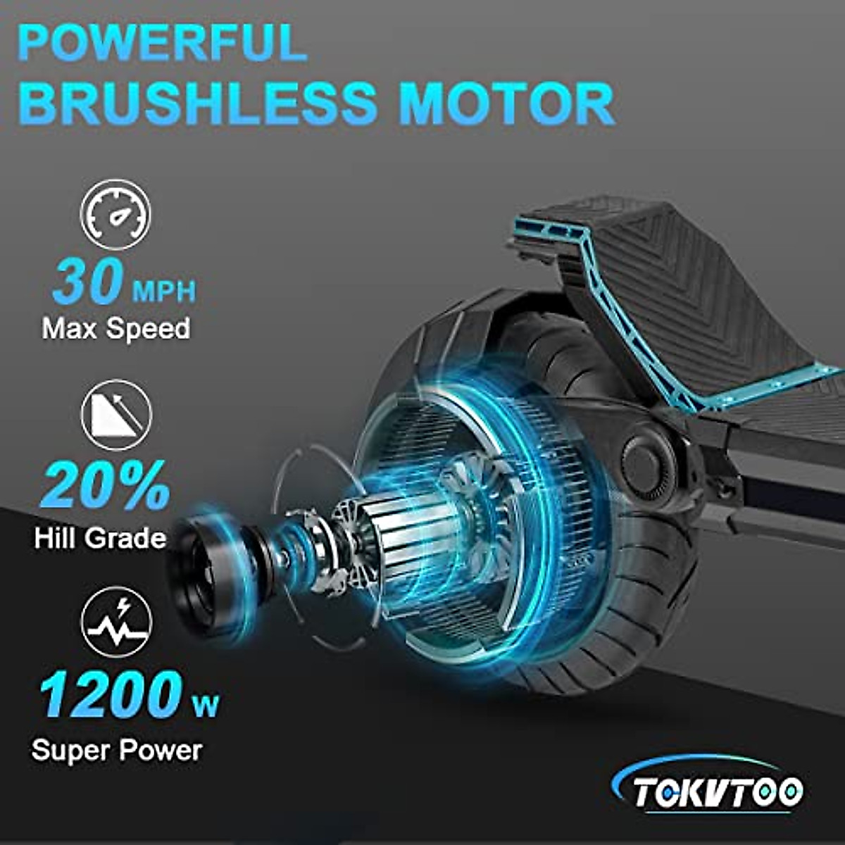 Electric Scooter Adults 30 MPH, Powerful 1200W Motor Foldable Kick Scooter Up to 28-37 Miles, 10" Tires Sports Scooter Commuting Electric Scooter, Double Shock Absorption and LCD Touch Screen (Grey)