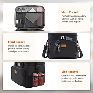 Lifewit Lunch Box for Men Women, Large Insulated Soft Cooler Bag, Leakproof, 21L Capacity, Black