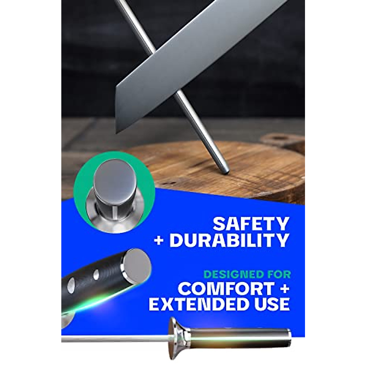 Dalstrong Honing Steel - 10" Rod - Gladiator Series Elite - HC Stainless Steel - G10 Garolite Handle - NSF Certified