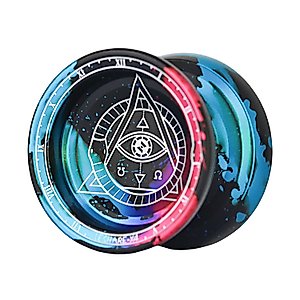Professional Responsive Yoyo, Aluminum Yo Yo for Kids Beginner, Replacement Unresponsive Ball Bearing for Advanced Yoyo Players + 1 Glove + 5 Yoyo Strings (Multi-Color)