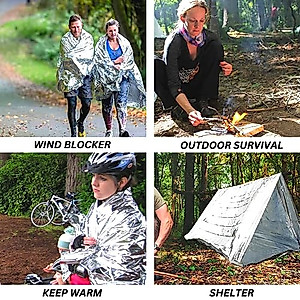 HealthyLine - Thermal Foil Sauna Blanket (Pack of 50 pcs) - for Detox & Weight Loss, Far Infrared Therapy, Survival and Preparedness - Retains up to 97% of Body Heat - 64in x 84in Mylar Sheets