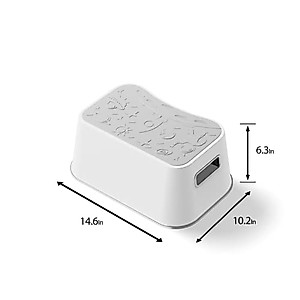 UNCLE WU Step Stool for Kids(2 Pack) - Toddler Lightweight Step Up Stool for Kitchen - Bathroom Safety Bottom as Potty Training Stool - Premium Slip-Resistant Surface Step Stool for Kids/Adult (Gray)