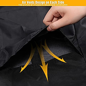 RedSwing Outdoor Patio Swing Cover 3 Seater Waterproof&Sunshade, 3 Triple Seater Hammock Swing Glider Canopy Cover for Garden, Black