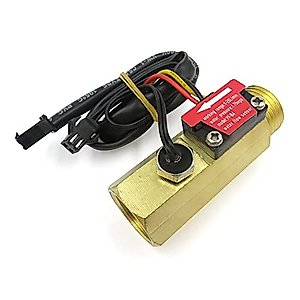 MANGAO 1/2" Water Flow Sensor Brass 1.75MPa Sensor Pulse Turbine Flowmeter DC5~18V with Temperature Detection
