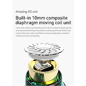 H HIFIHEAR KBEAR KS2 in Ear Monitors Earbuds, 1BA 1DD Stereo in Ear Earphones, HiFi IEM Headphone Headset Noise Cancelling Hybrid Earphone with Removable Cable for Running Walking (with mic, KS2 Cyan)